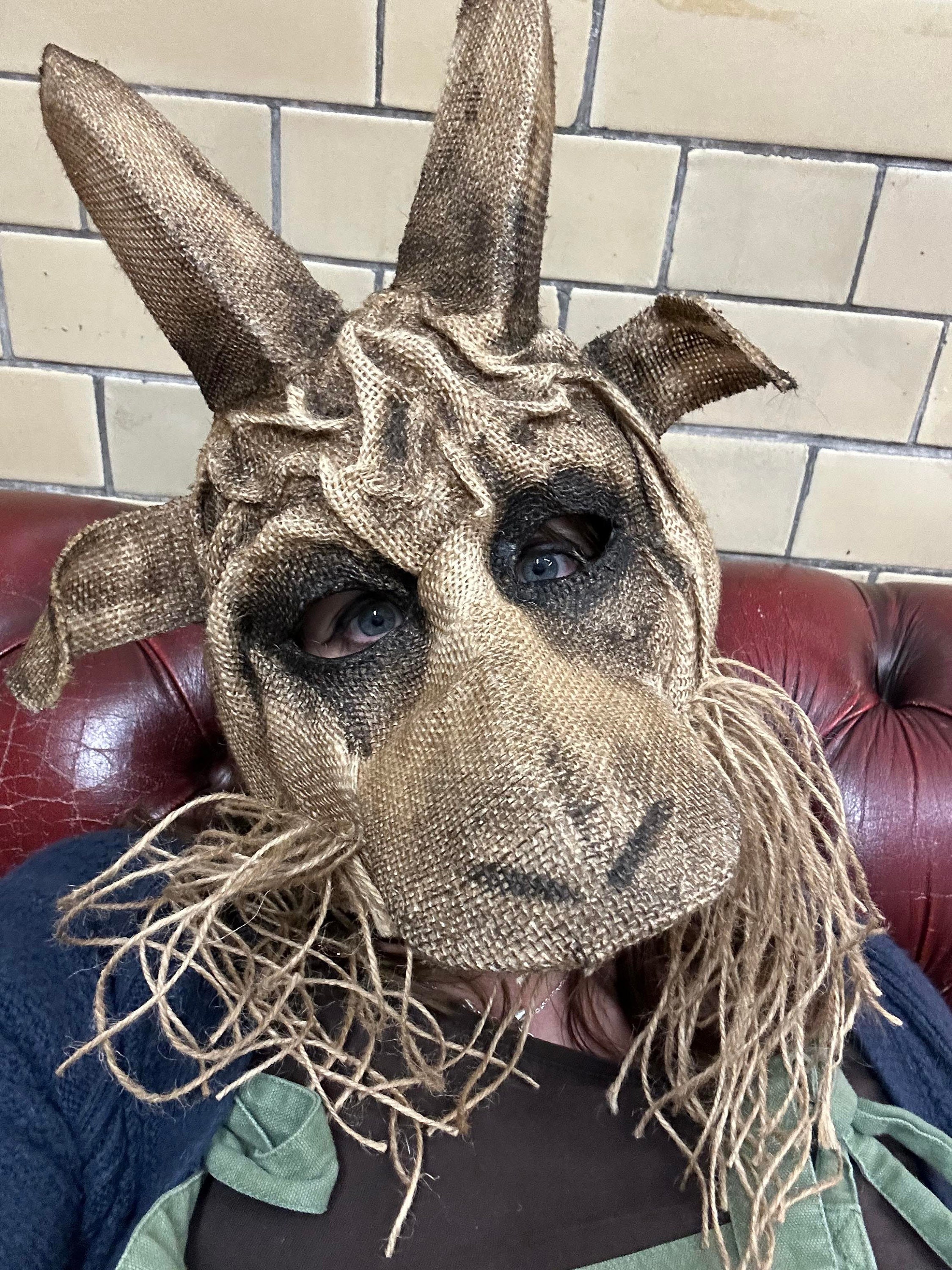 Creepy Scary Cult Occult Burlap Goat Mask - Adult Halloween, Wicker Man ...