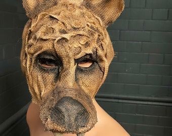 Creepy Scary Cult Hessian Burlap Rabbit Mask - Adult Halloween, Wicker ...