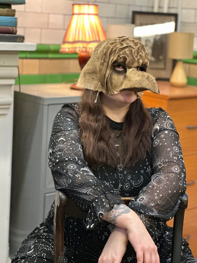 Creepy Scary Cult Hessian Burlap Crow Mask Adult Halloween, Wicker Man ...