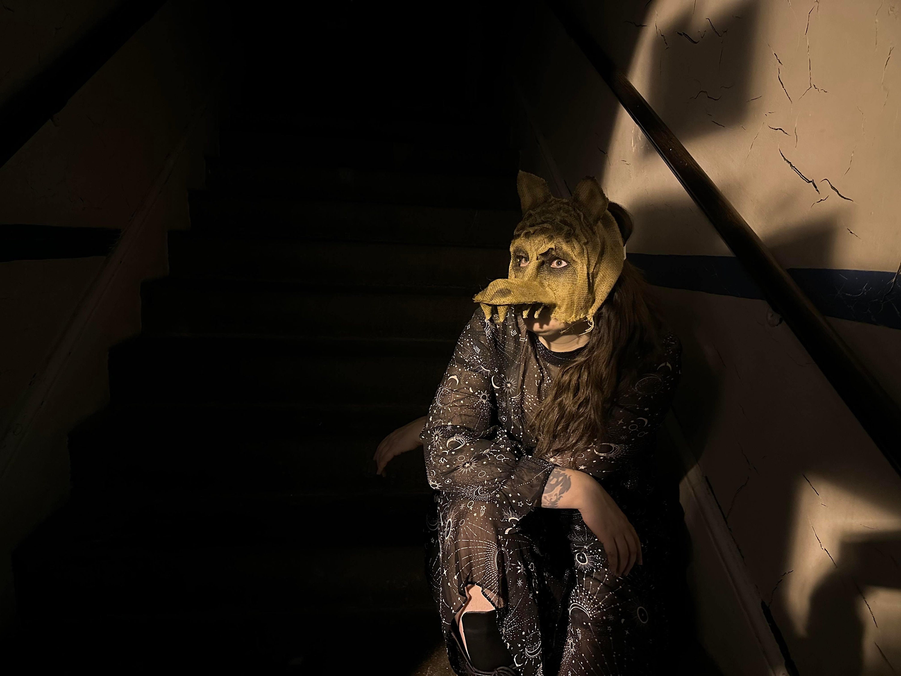 Creepy Scary Cult Occult Burlap Wolf Mask - Adult Halloween, Wicker Man ...