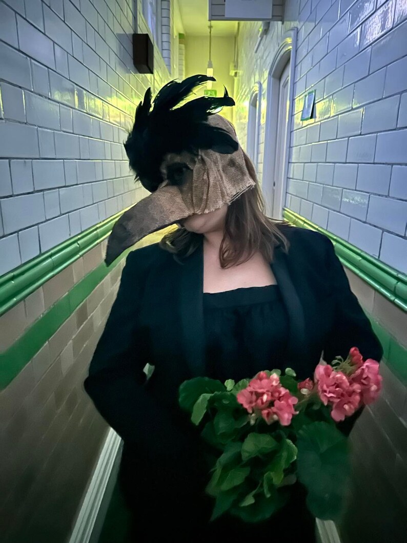 Creepy Horror Occult Hessian Burlap Crow Mask - Adult Halloween, Wicker ...