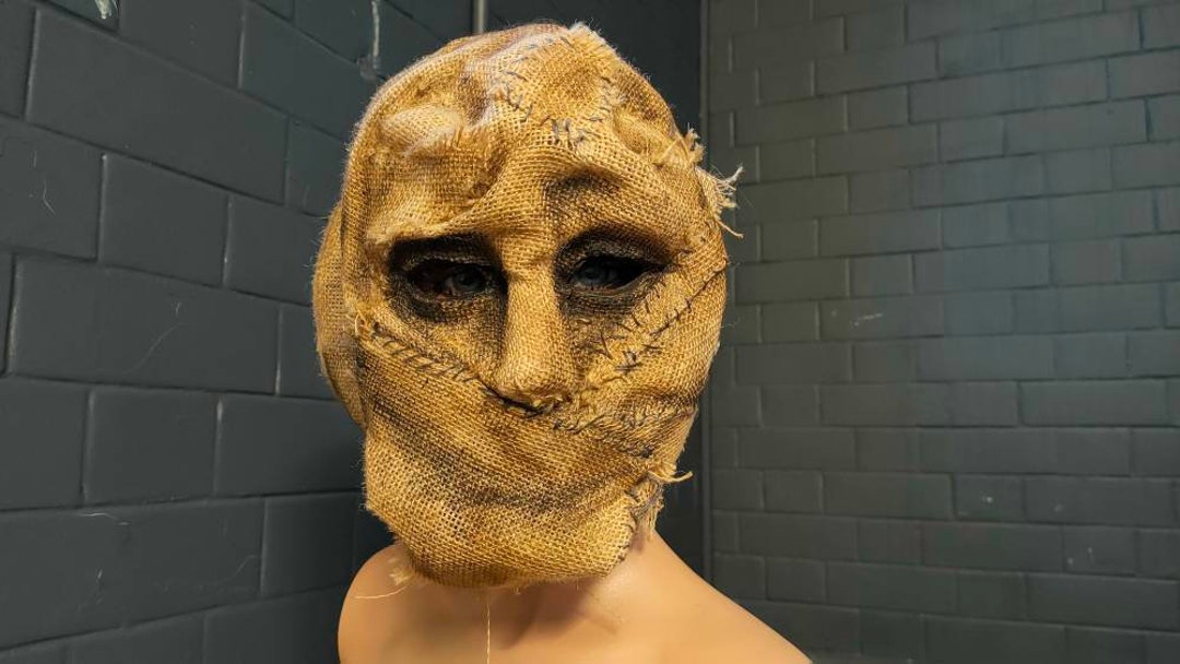 Creepy Scary Cult Occult Burlap Scarecrow Mask - Adult Halloween ...