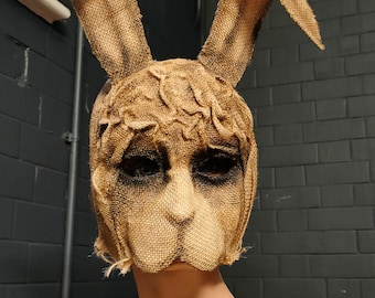 Creepy Scary Cult Occult Burlap Cat Mask - Adult Halloween, Wicker Man ...