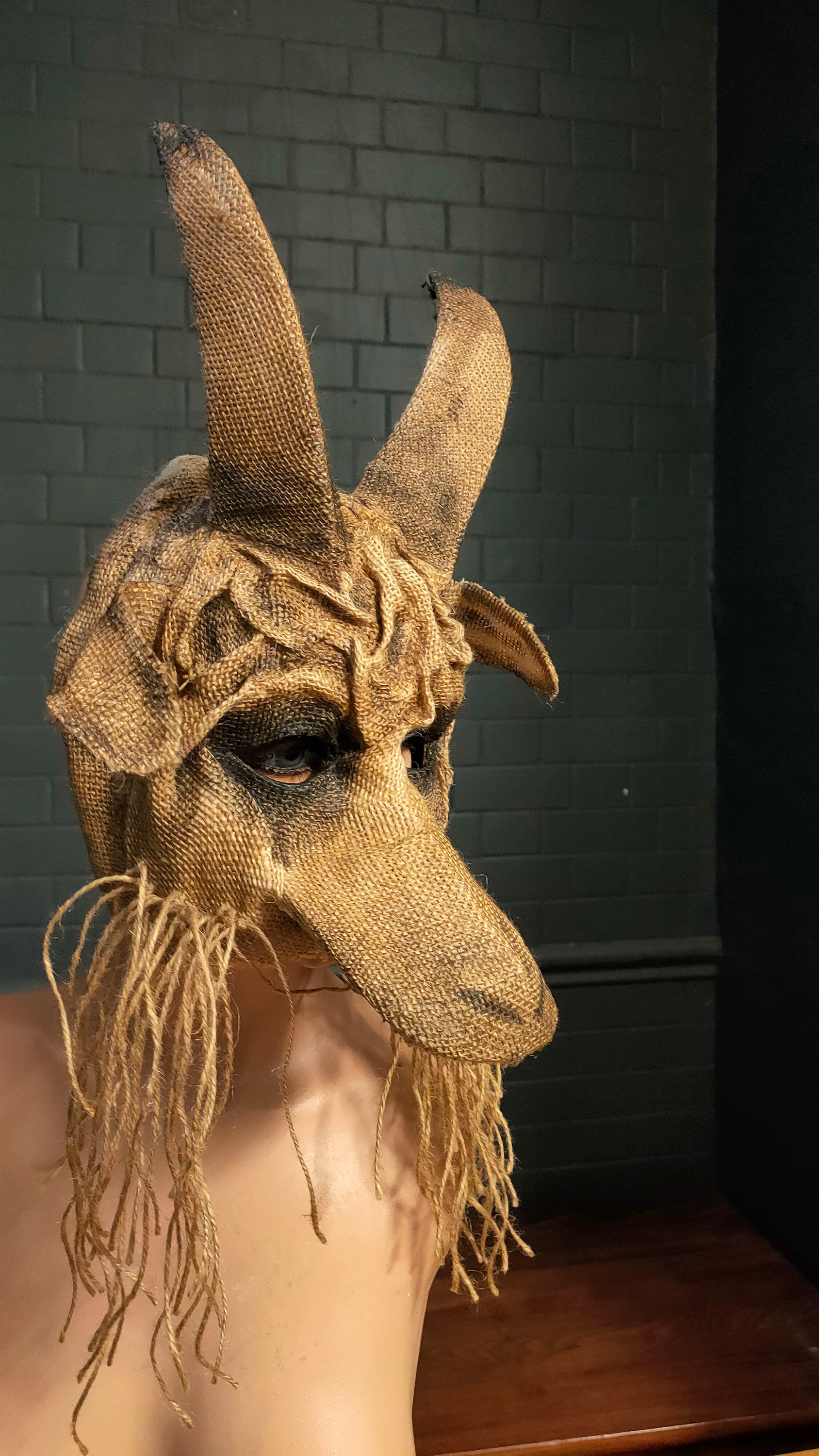 Creepy Scary Cult Occult Burlap Goat Mask - Adult Halloween, Wicker Man ...