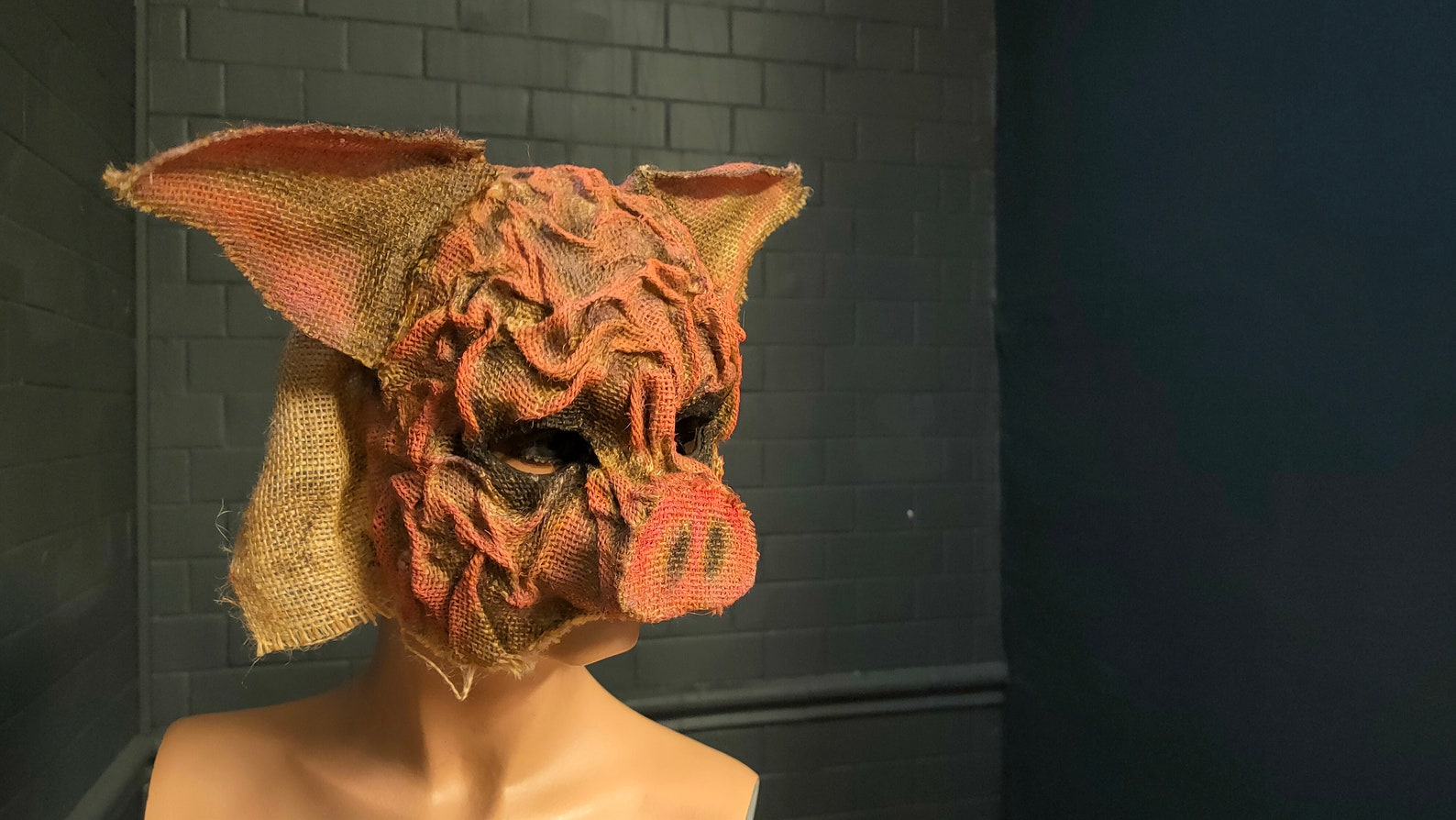 Creepy Eerie Horror Occult Burlap Pig Mask - Adult Halloween, Wicker ...