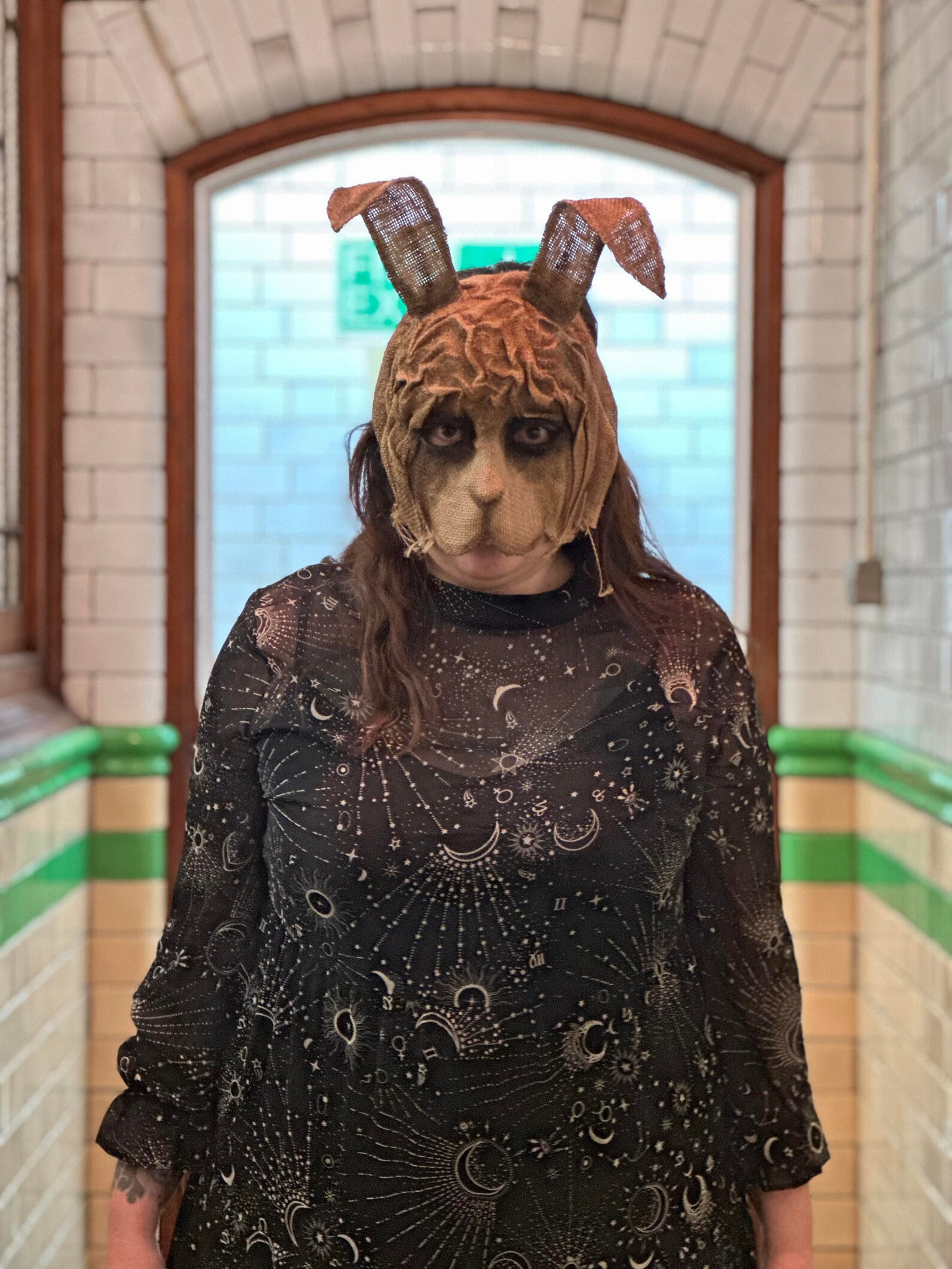 Creepy Scary Cult Hessian Burlap Rabbit Mask - Adult Halloween, Wicker ...