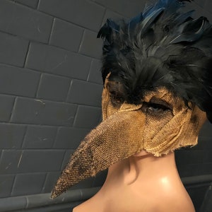 Creepy Horror Occult Hessian Burlap Crow Mask - Adult Halloween, Wicker ...