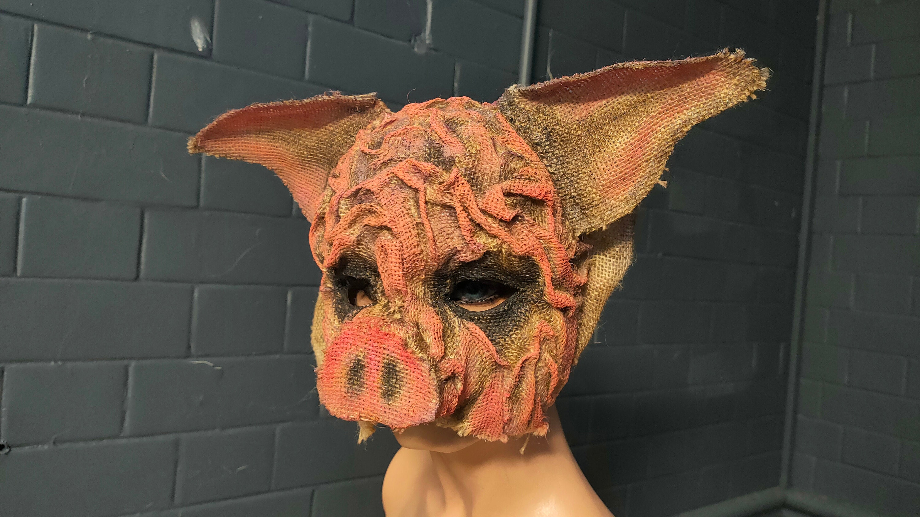 Creepy Eerie Horror Occult Burlap Pig Mask - Adult Halloween, Wicker ...