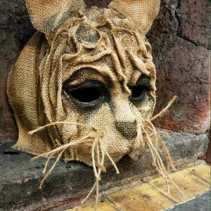 Creepy Scary Cult Occult Burlap Cat Mask - Adult Halloween, Wicker Man ...