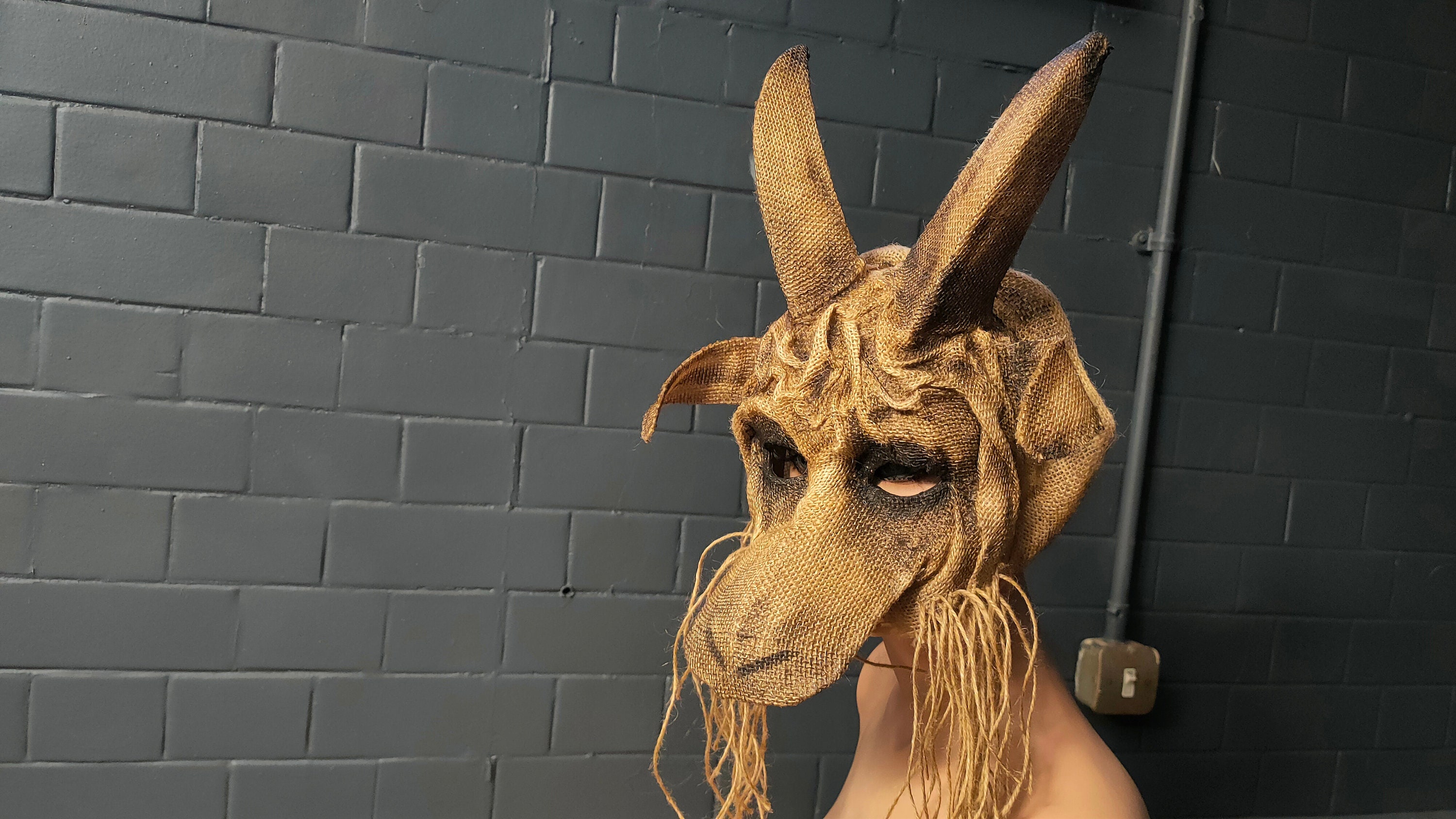 Creepy Scary Cult Occult Burlap Goat Mask - Adult Halloween, Wicker Man ...