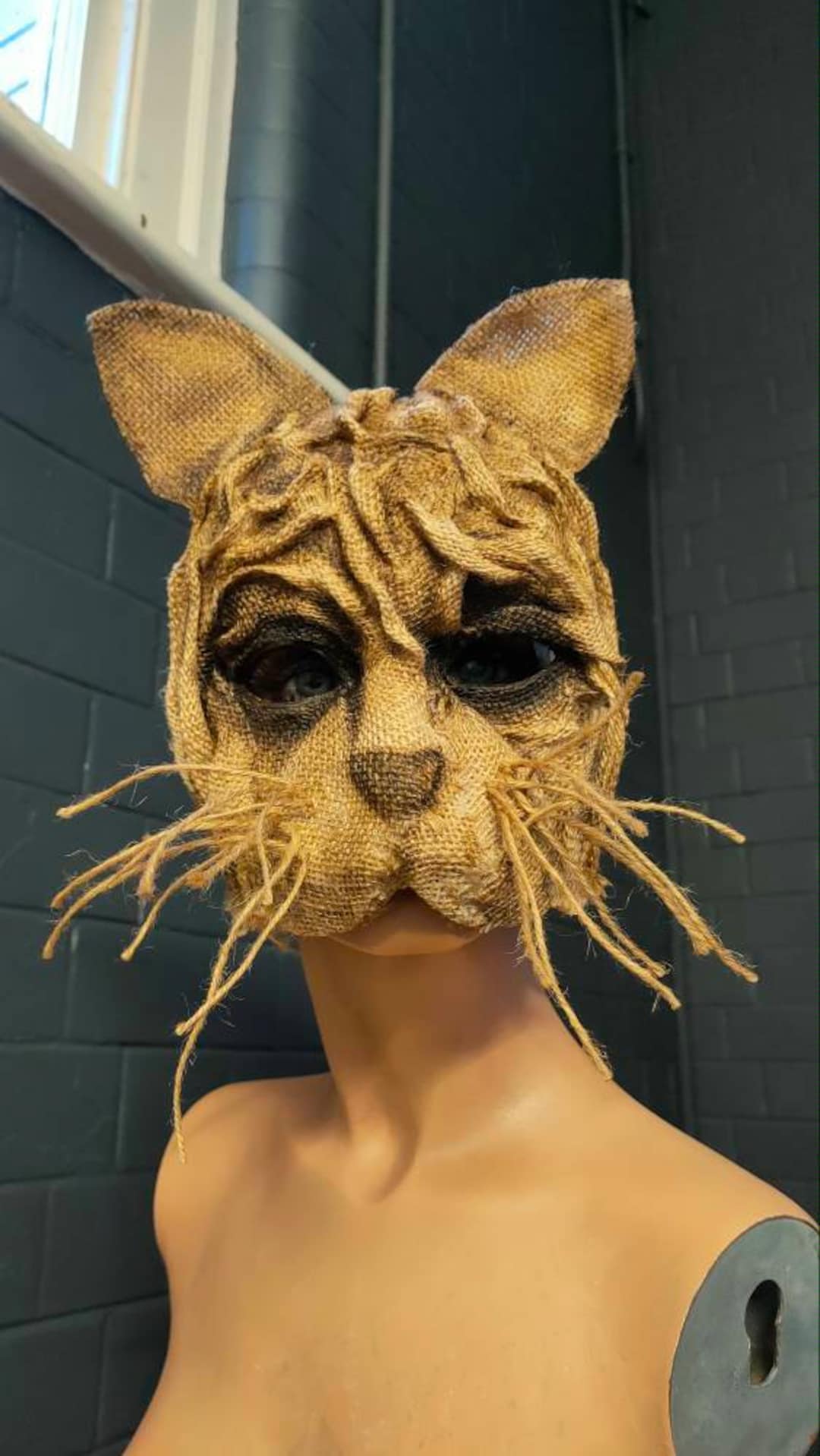 Creepy Scary Cult Occult Burlap Cat Mask - Adult Halloween, Wicker Man ...