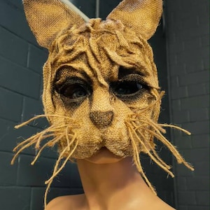 Creepy Scary Cult Occult Burlap Cat Mask - Adult Halloween, Wicker Man ...