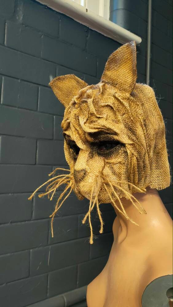 Creepy Scary Cult Occult Burlap Cat Mask - Adult Halloween, Wicker Man ...