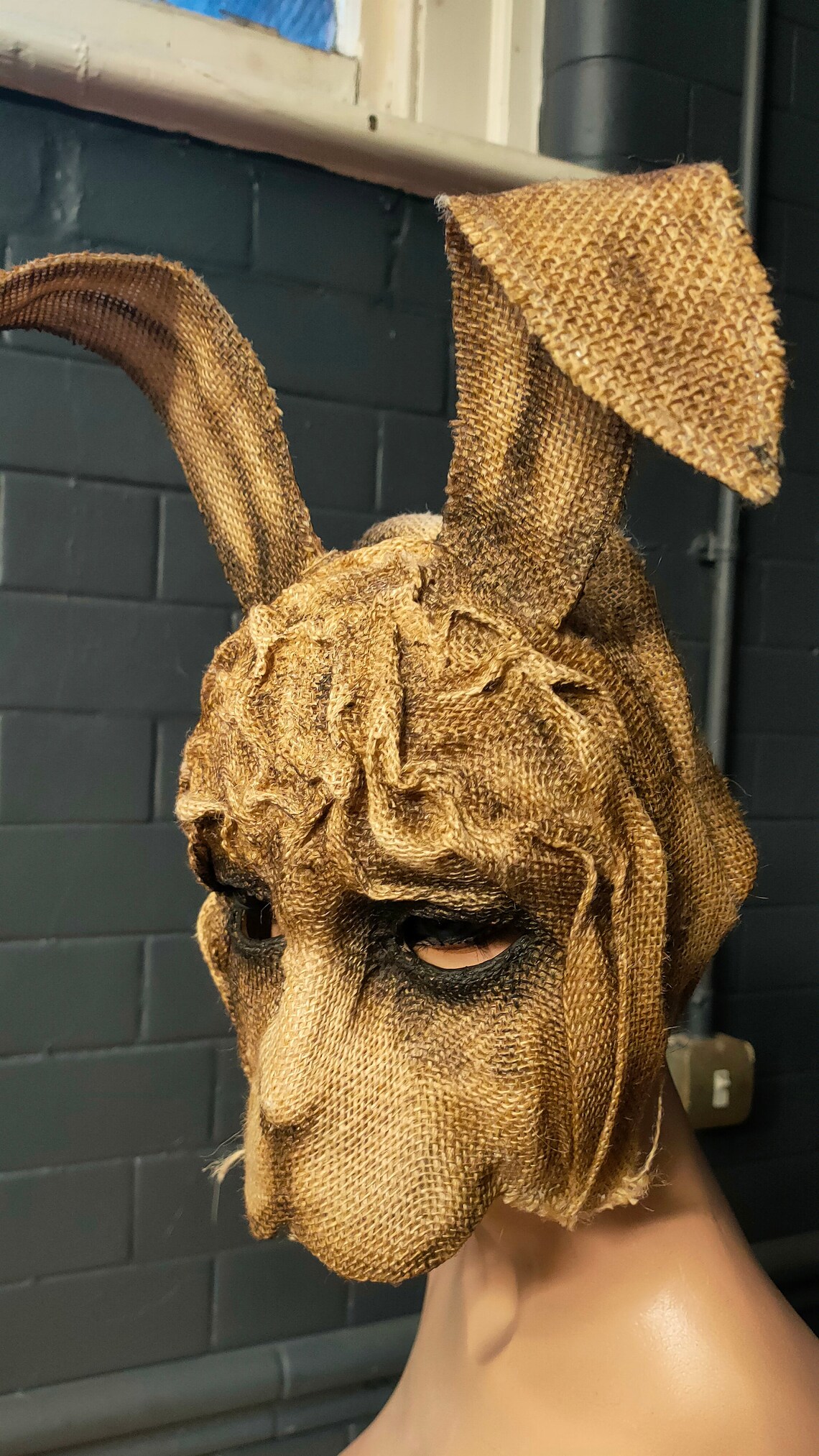 Creepy Scary Cult Hessian Burlap Rabbit Mask Adult Halloween, Wicker ...