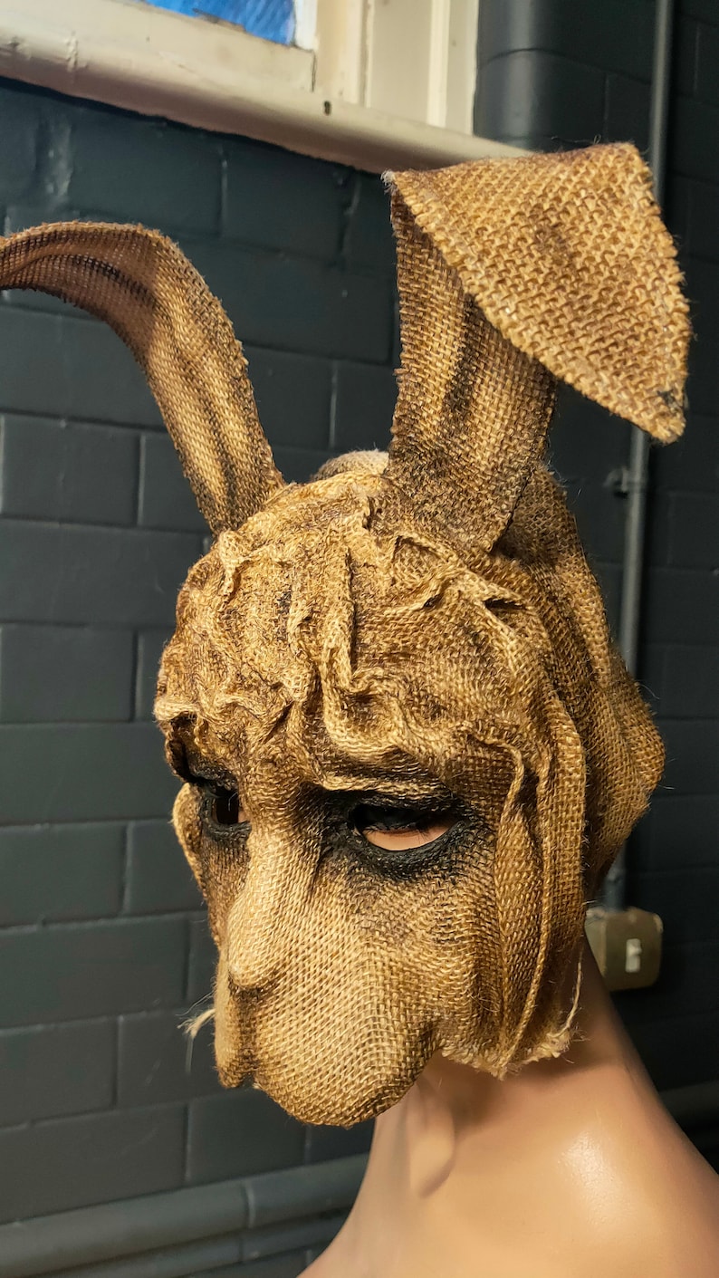 Creepy Scary Cult Hessian Burlap Rabbit Mask - Adult Halloween, Wicker ...