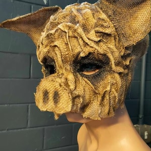 Creepy Scary Cult Occult Burlap Pig Mask - Adult Halloween, Wicker Man ...