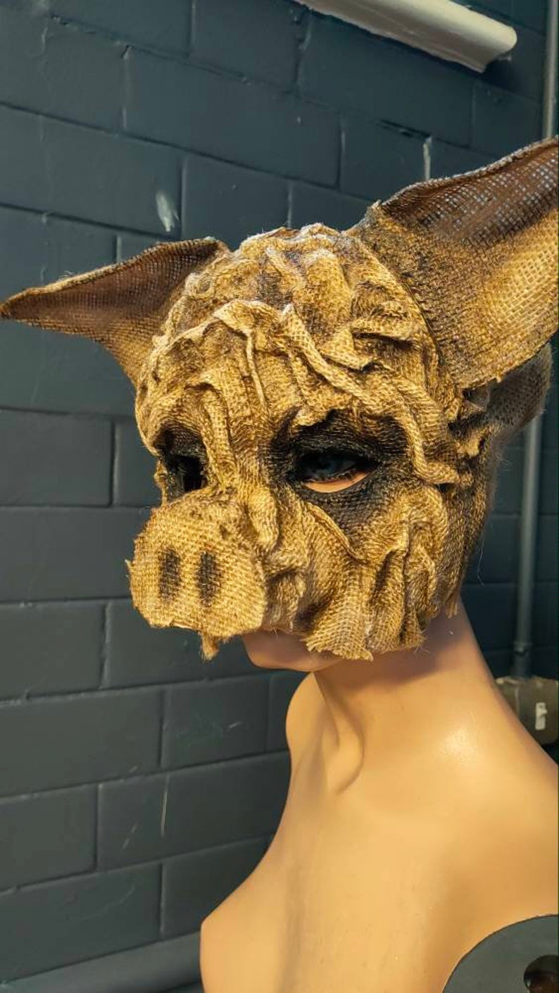 Creepy Scary Cult Occult Burlap Pig Mask Adult Halloween, Wicker Man ...