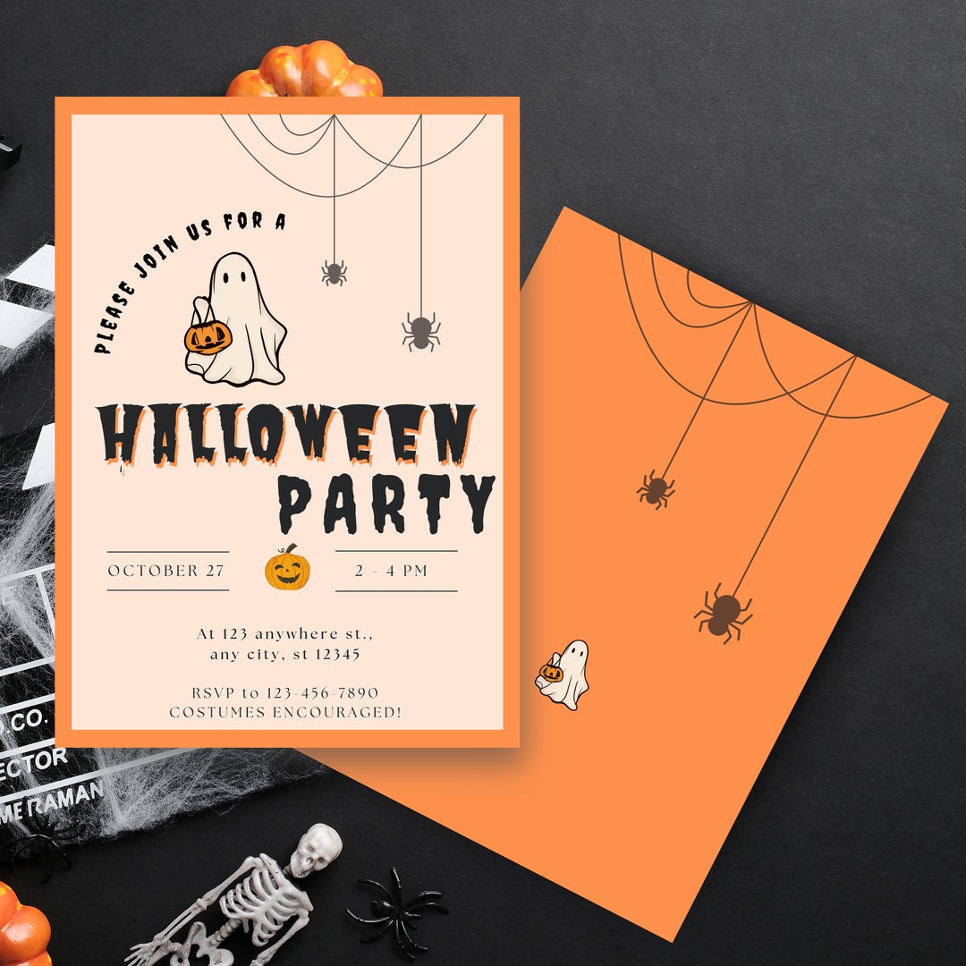 CUTE Halloween Party Invitation Halloween Invites Template - Etsy