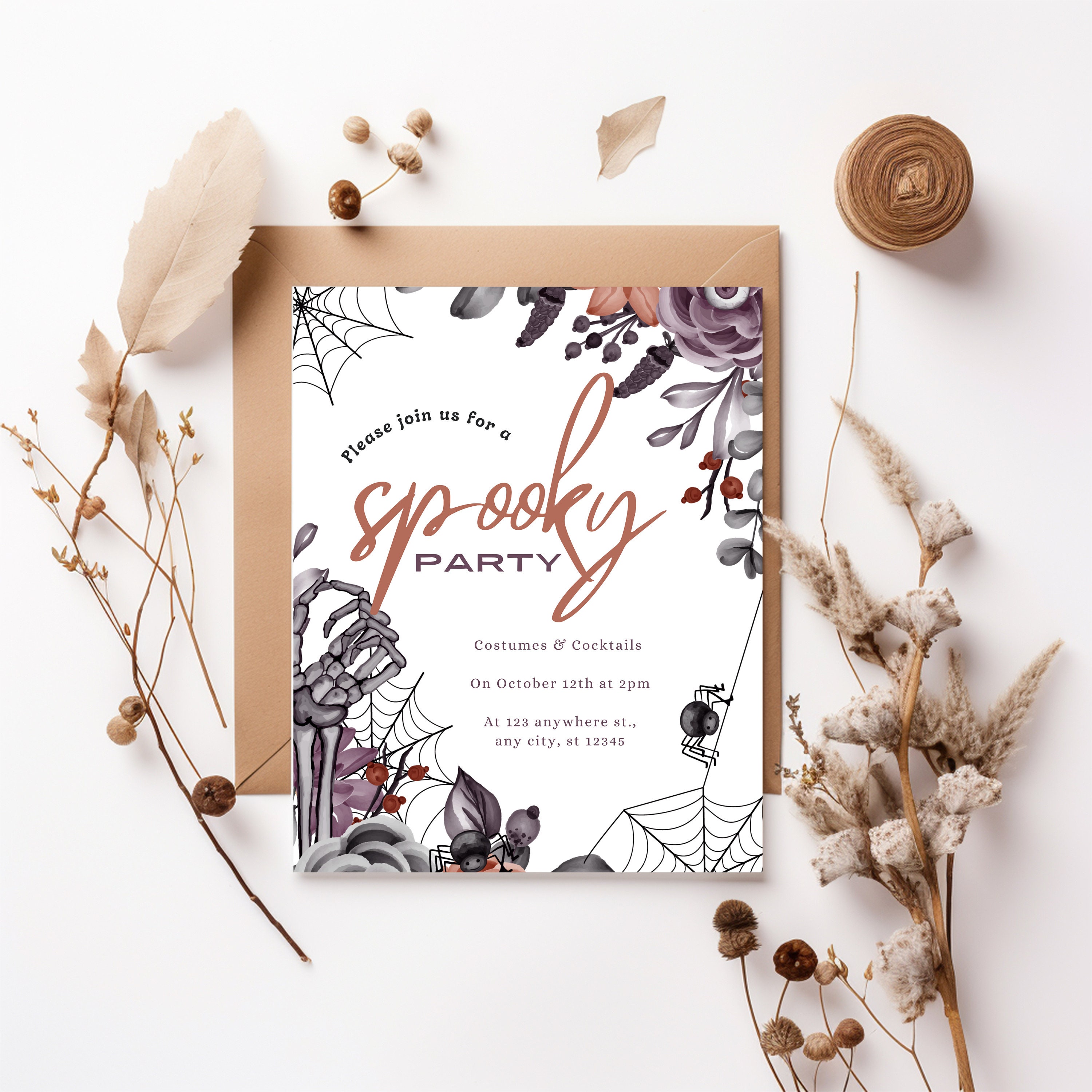 Halloween Party Invitation Spooky Party Invites Template - Etsy