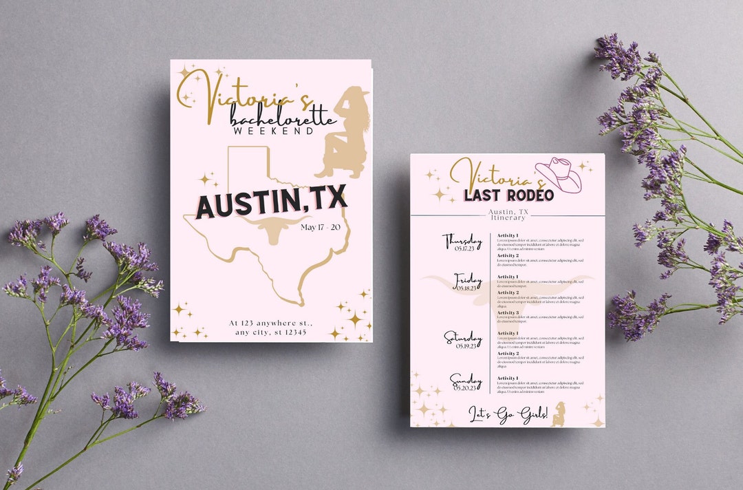 Texas Bachelorette Party Invitation | Rodeo Bachelorette Itinerary ...