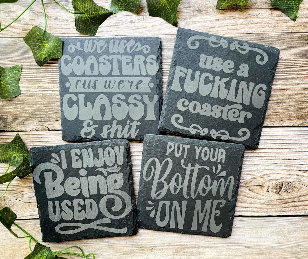 Funny Saying Set of Four (4) Coasters - Etsy