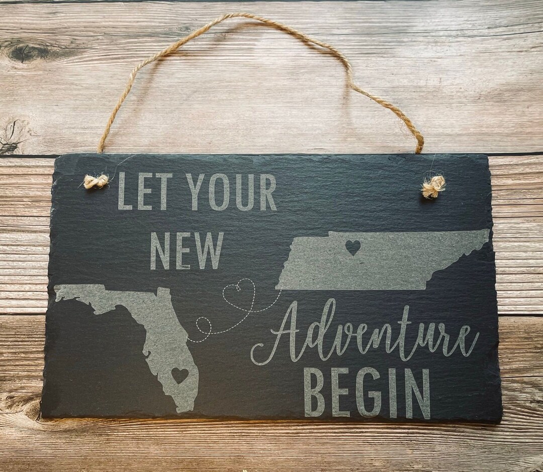 Personalized State Slate Sign, Long Distance Gift, Farmhouse Decor - Etsy