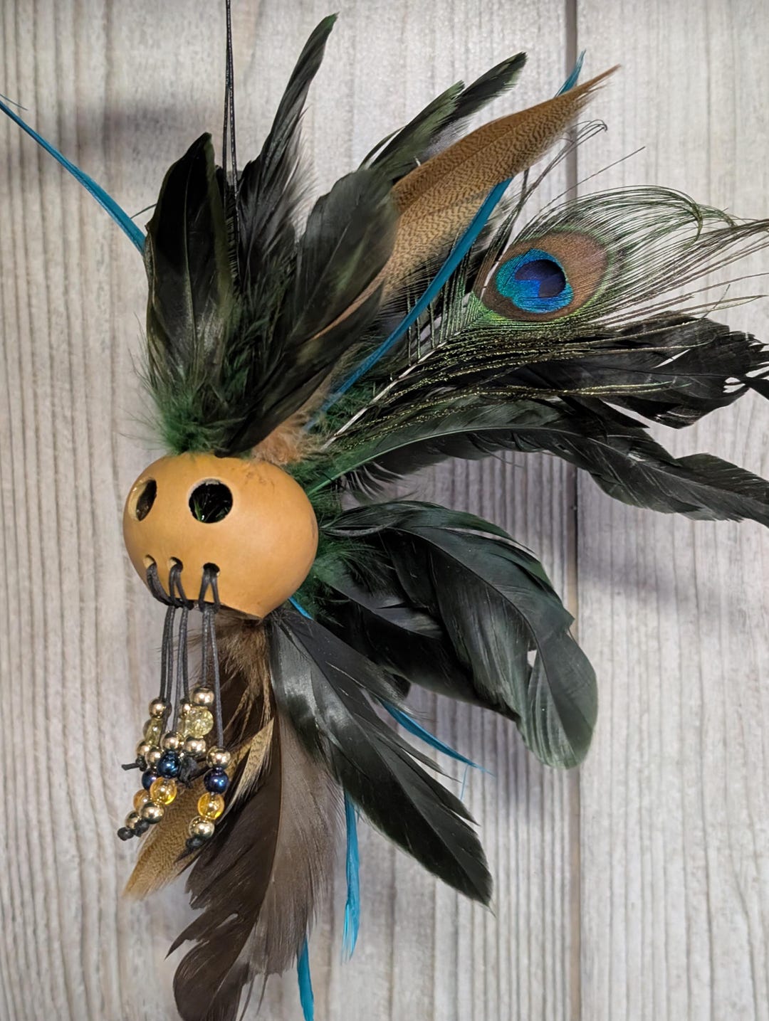 Hawaiian Makini Peacock Warrior Helmet - Etsy