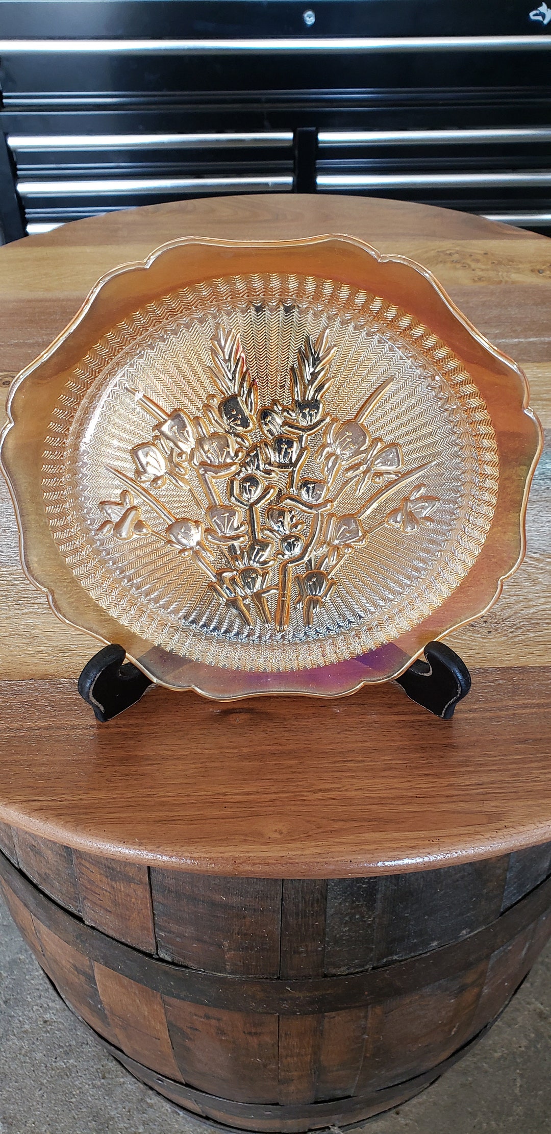 Iris and Herringbone Iridescent 9 Dinner Plate - Etsy