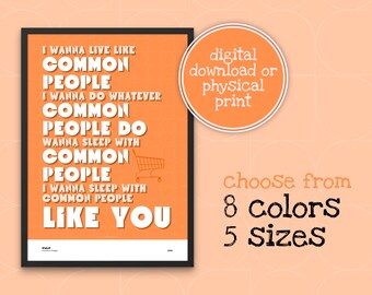 Common People Print - Etsy