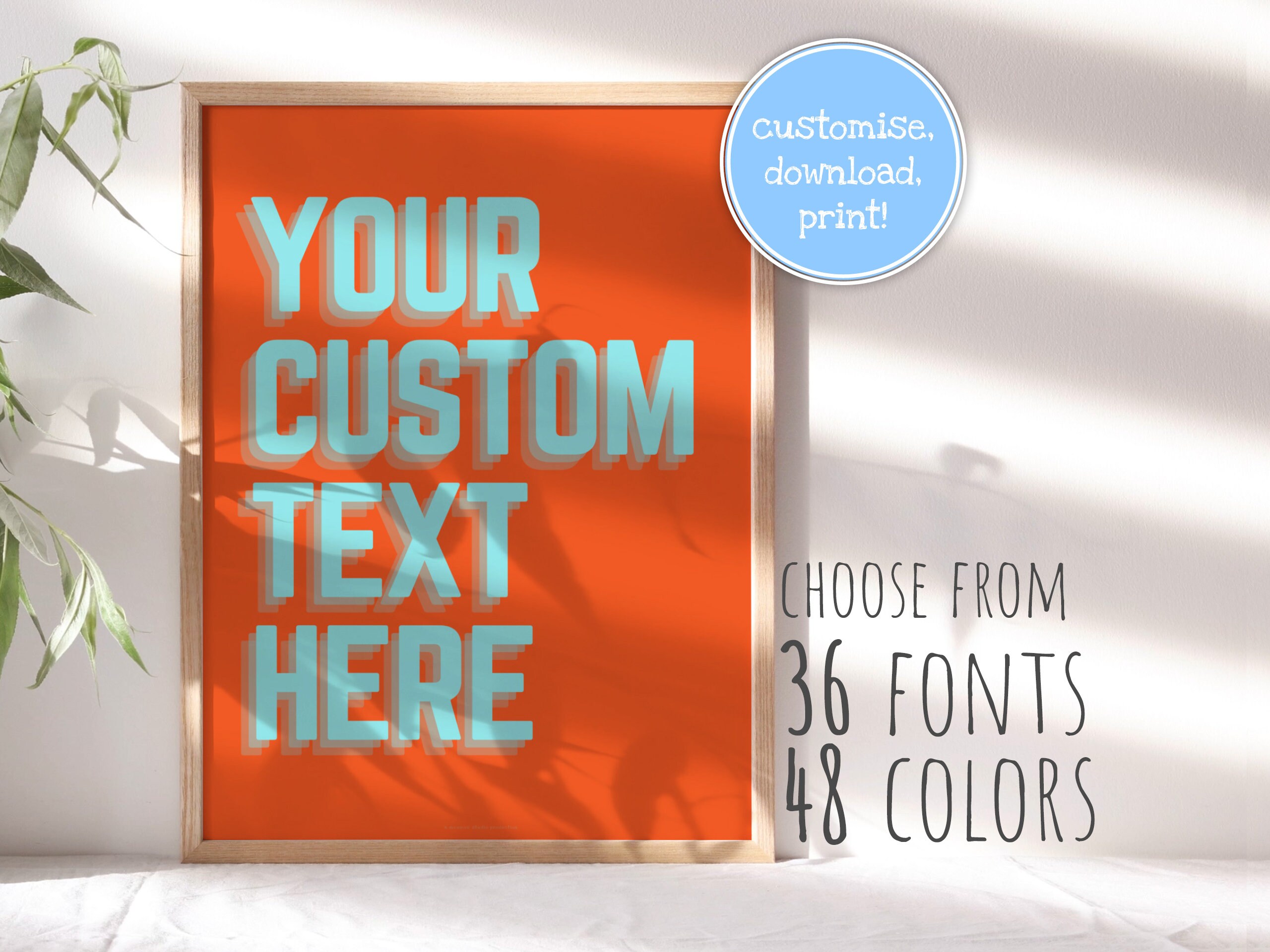 PLAIN / Custom Quote Poster / Digital Download / Customisable Text ...