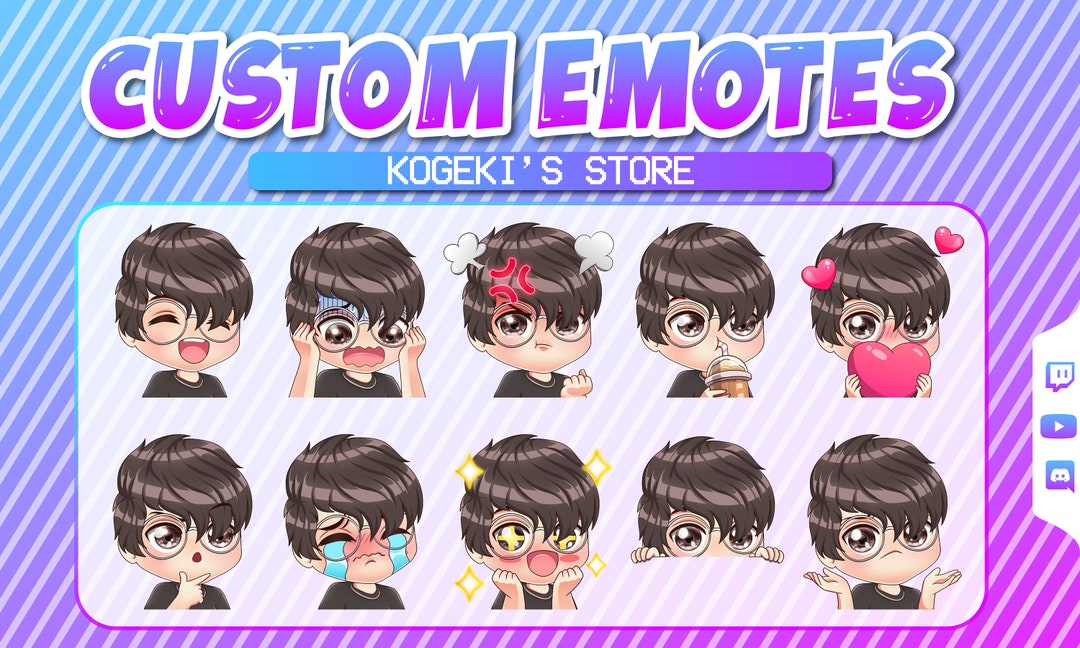 Custom Chibi Cute Kawaii Emotes for - Etsy