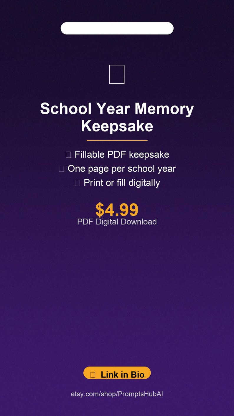 School Year Memory Page | Printable End of Year Keepsake for Kids ...