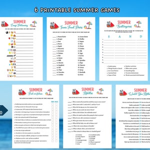 Summer Camp Games Bundle Printable Summertime Beach Party - Etsy