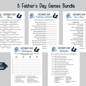 Father's Day Game Bundle Printable Fathers Day Ideas Fun - Etsy
