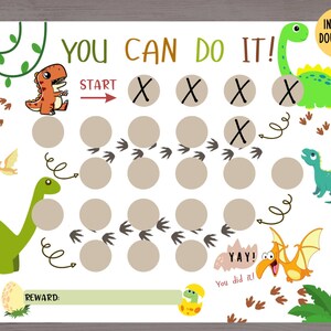 Dinosaur Reward Chart for Kids Printable T-rex Behavior - Etsy