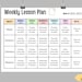 Weekly Lesson Plan Printable Editable Weekly School Schedule - Etsy
