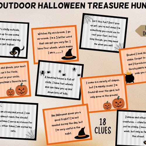 Indoor Halloween Scavenger Hunt for Kids Halloween Treasure - Etsy