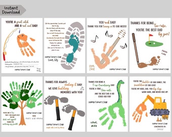 PAPA Handprint Footprint Art Craft Father's Day Gift for - Etsy