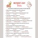 Mother's Day Trivia Game Printable, Mothers Day Party Game, True or ...