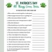 St. Patrick's Day Green Trivia Game Printable, All Things Green ...