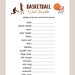Basketball Word Scramble Game Printable, Basketball Party Game, Mens ...