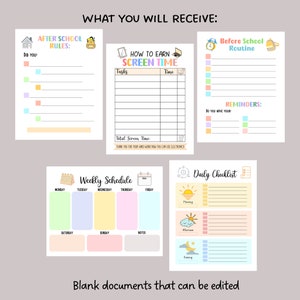 Editable School Planner Kids Printable, Back to School Bundle ...