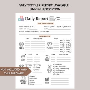 Infant Daily Log Printable, Baby Daily Log Template, Baby Care Tracker ...