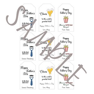 Happy Father's Day Custom Gift Tags Printable, Worlds Greatest Dad ...