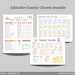 Editable Family Chores Printable, Cleaning Schedule, Digital Planner ...