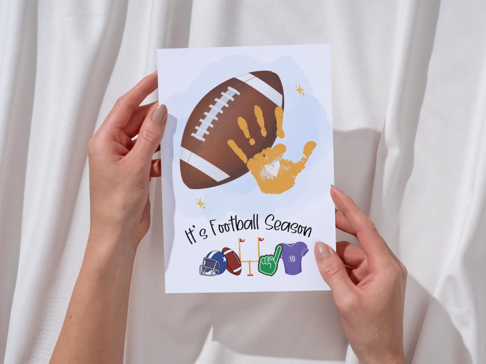 Football Handprint Craft Printable Activity for Kids DIY Sports Wall ...