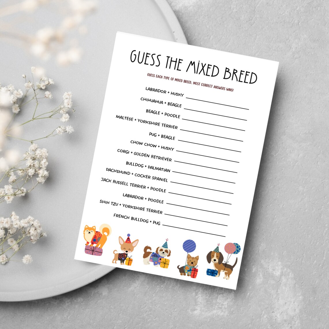 Dog Birthday Party Games Printable, Puppy Pawty Games, Puppy Shower ...