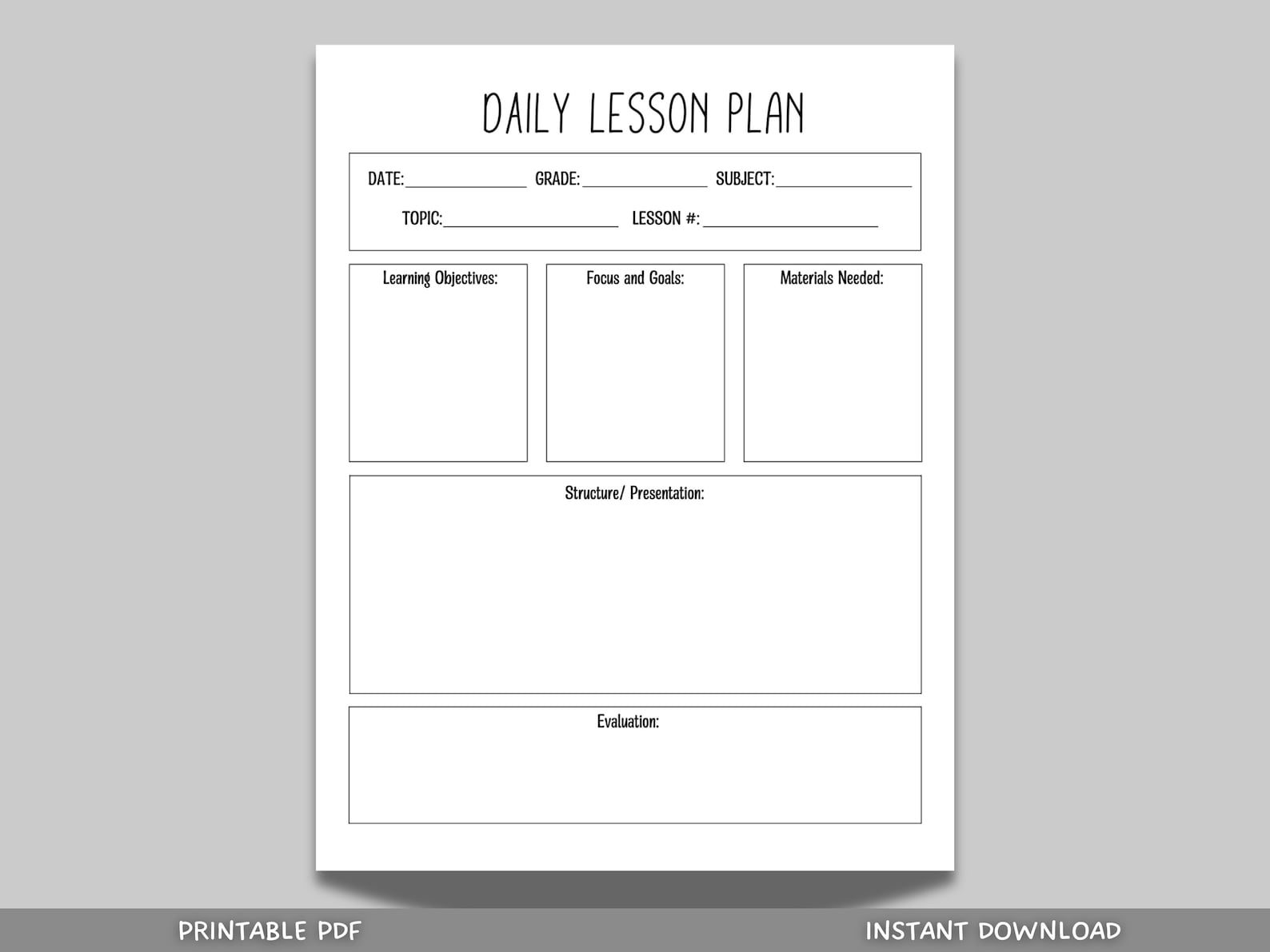 Daily Lesson Plan Template, Simple Lesson Plan Template for Educators ...