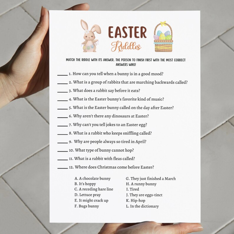 Easter Riddle Me This Game Printable, Easter Party Game, Easter ...