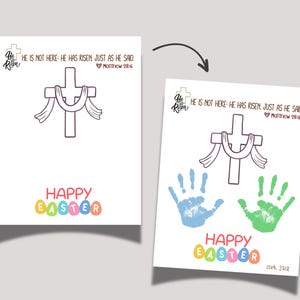 Christian Easter Handprint Craft Printable, DIY Religious Keepsake Art ...